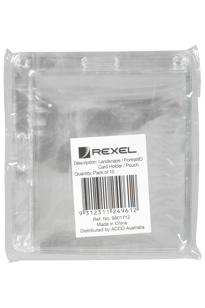Rexel Id Card Holder Portrait & Landscape 105mm x 90mm, 10 Pack (Holds ...
