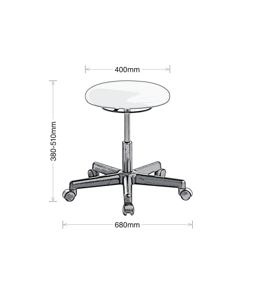 Eden Button Stool Height Adjustable, Black Vinyl | Eden Office ...
