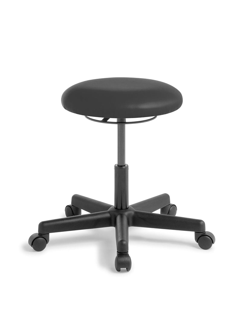 Eden Button Stool Height Adjustable, Black Vinyl | Eden Office ...