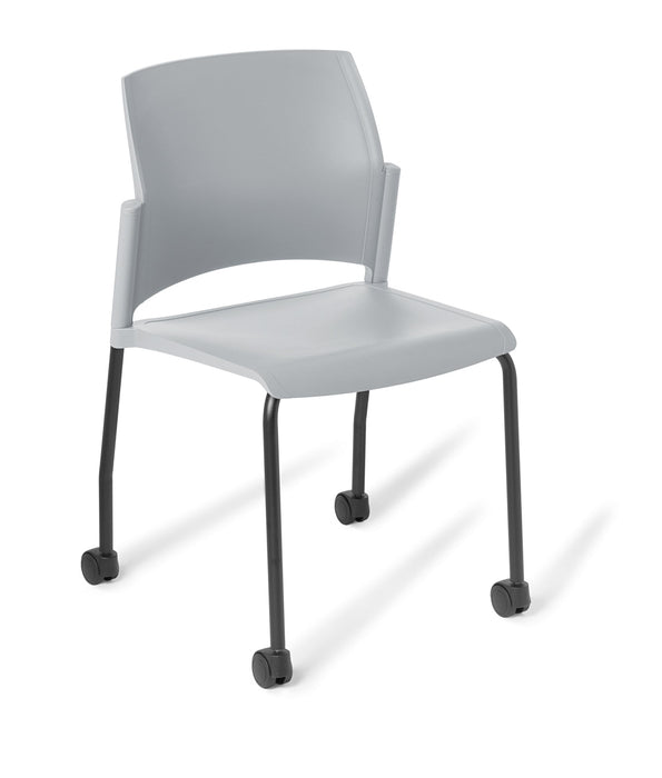 Eden Spring Black 4-Leg on Castors Community Chair, Smoke Polypropylen ...