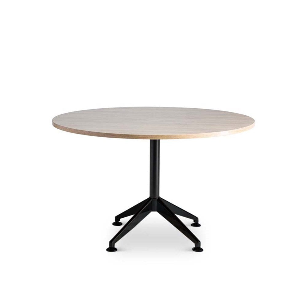 Eiffel Round Meeting Table 1200mm, Black Frame, Autumn Oak Top | Coffee ...