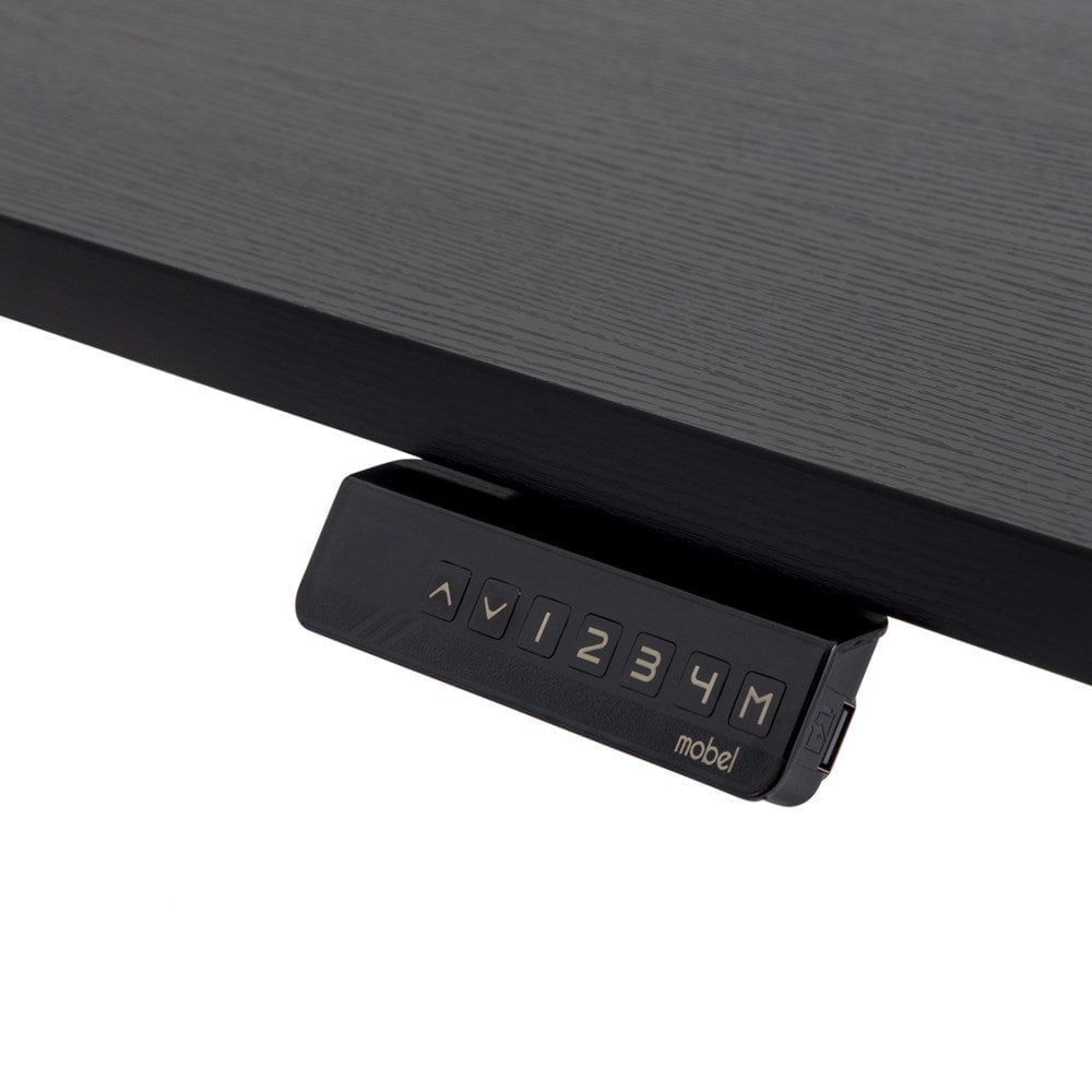 Enhance 1200mm x 600mm Electric Standing Desk – Black / Woodgrain Blac ...