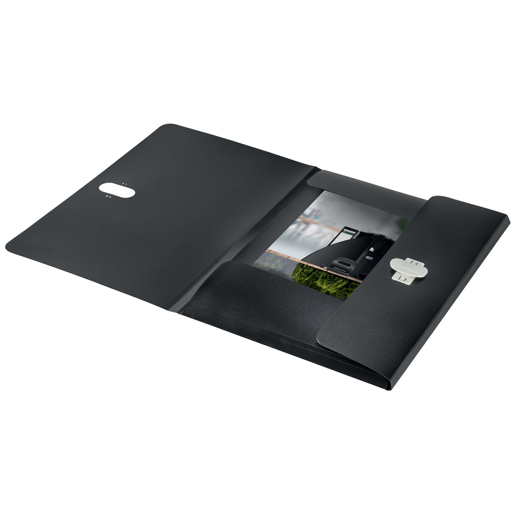 Leitz Recyclable Polypropylene 3 Flap A4 Folder, Black | Leitz ...
