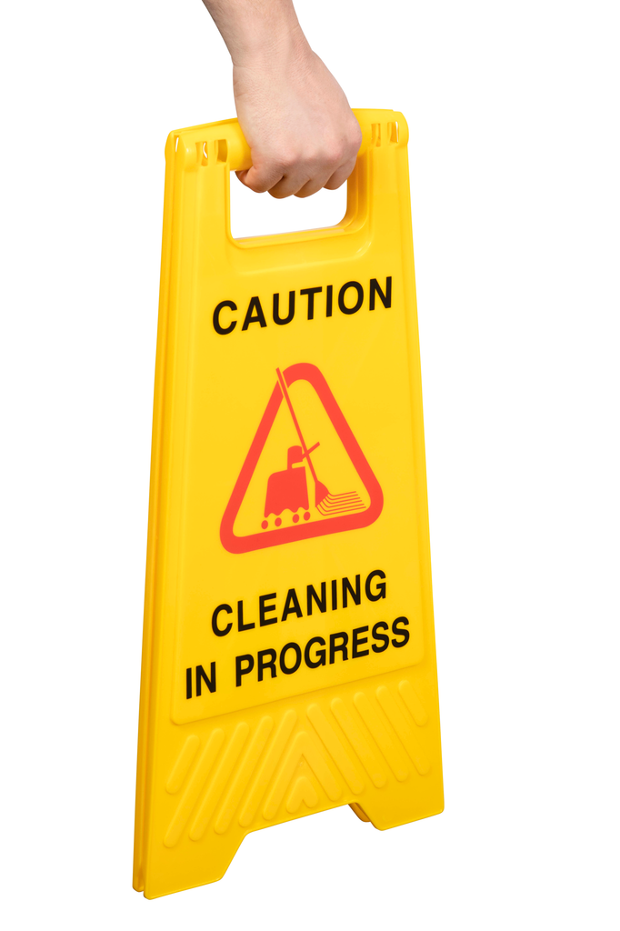 Cleanlink CLEANING IN PROGRESS Safety Sign, Yellow | Cleaning Equipment ...