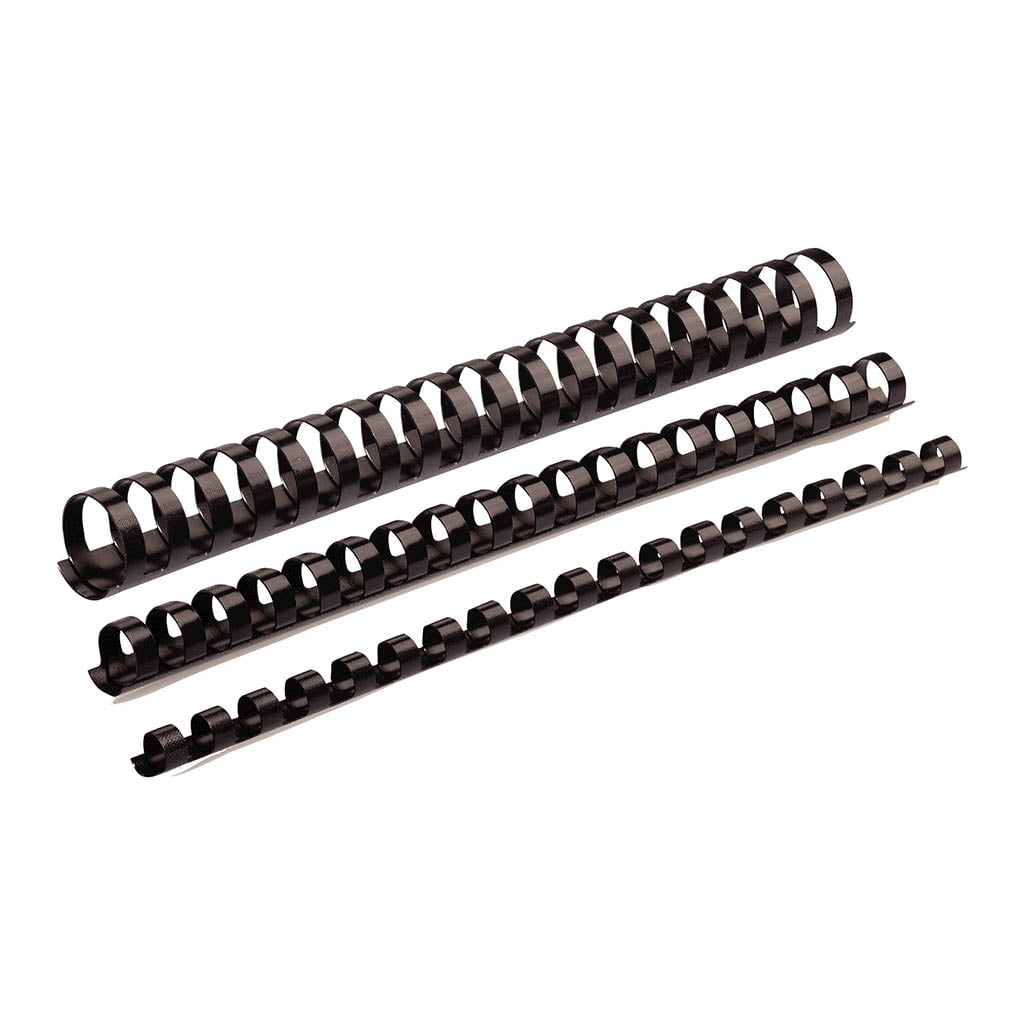 Fellowes Plastic Binding Coils, 21 Loop, 12mm, Black, Pack of 100 ...