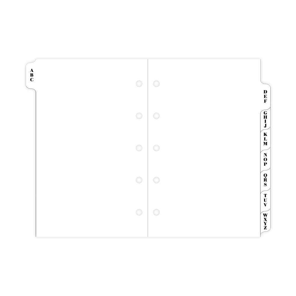 Filofax Organiser Refill Mini Index A-Z (3) Letters/Tab White | Filofax ...