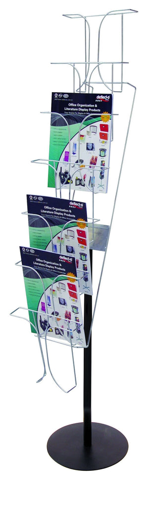 Fixed Floor Standing A4 Chrome Wire Brochure Holder - 7 x A4 | Brochure ...