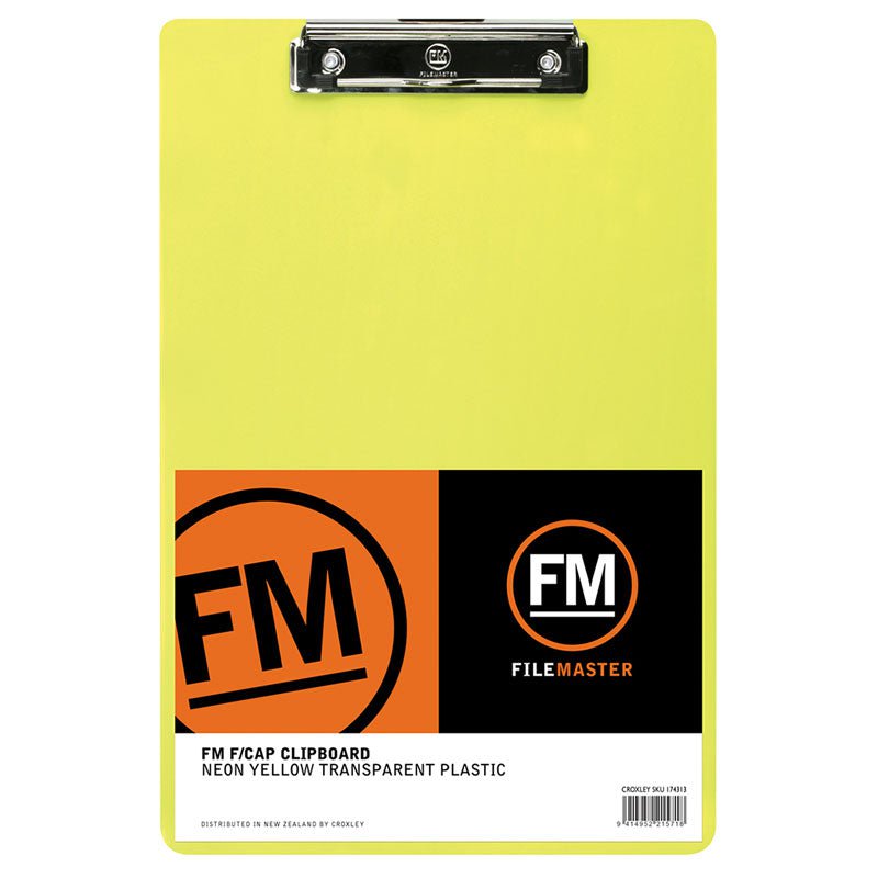 FM Foolscap Clipboard Neon Yellow | Clipboards — Discount Office