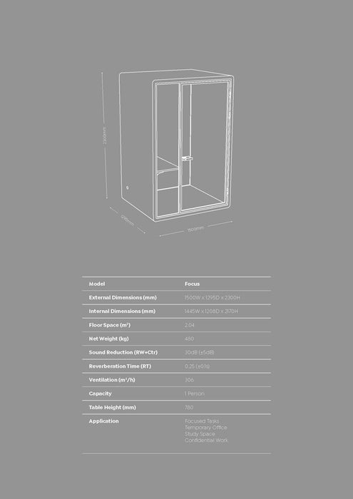 Haven Focus Pod Booth, Clear Glass, Black Exterior | Knight — Discount ...