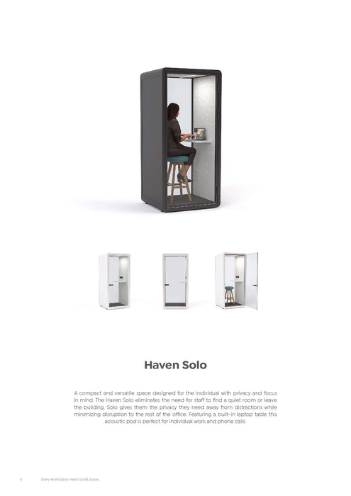 Haven Solo Pod Booth, Clear Glass, Black Exterior | Knight — Discount ...