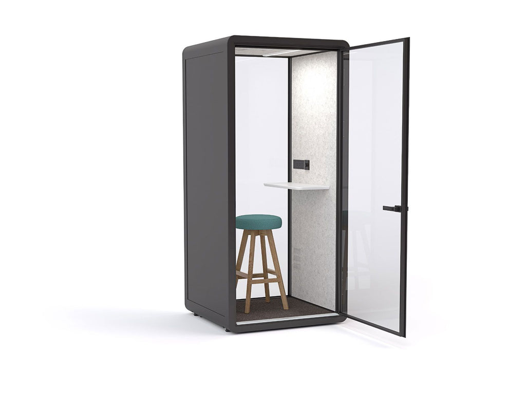 Haven Solo Pod Booth, Clear Glass, Black Exterior | Knight — Discount ...