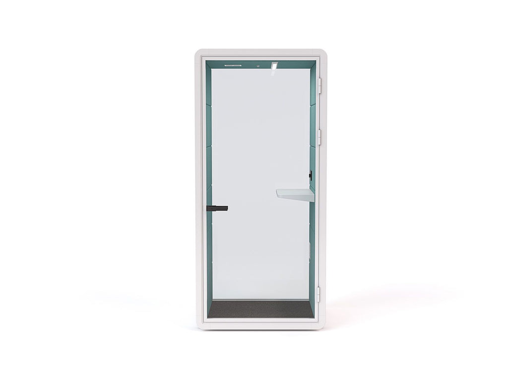 Haven Solo+ Pod Booth, Clear Glass, White Exterior | Knight — Discount ...