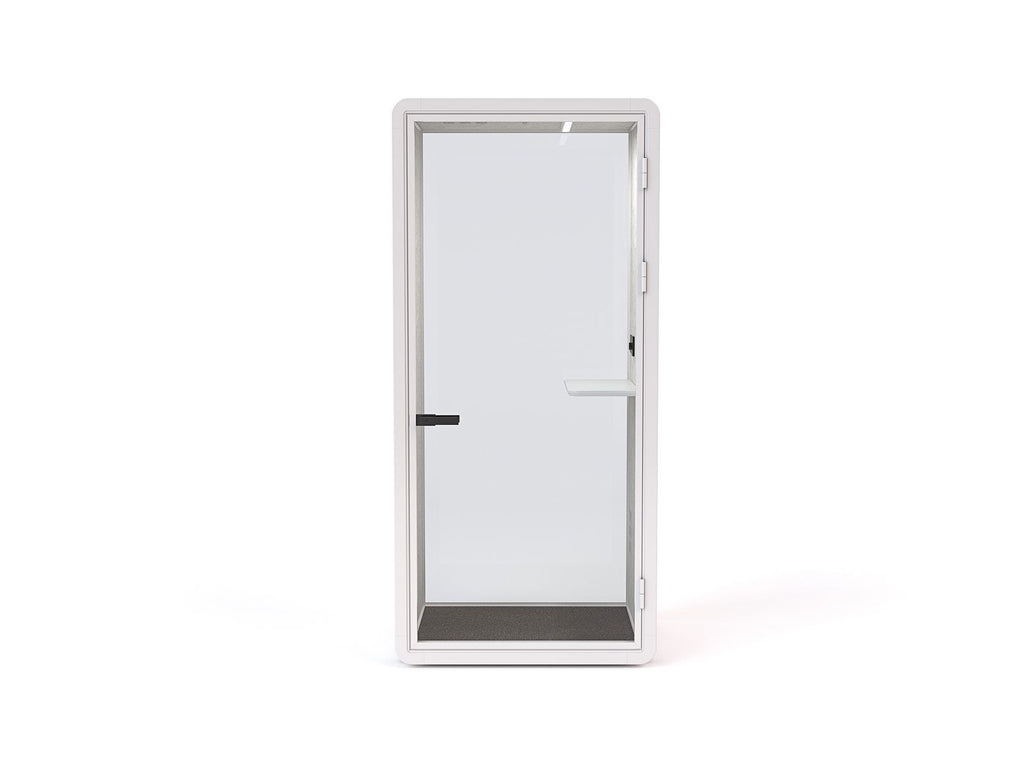 Haven Solo Pod Booth, Clear Glass, White Exterior | Knight — Discount ...