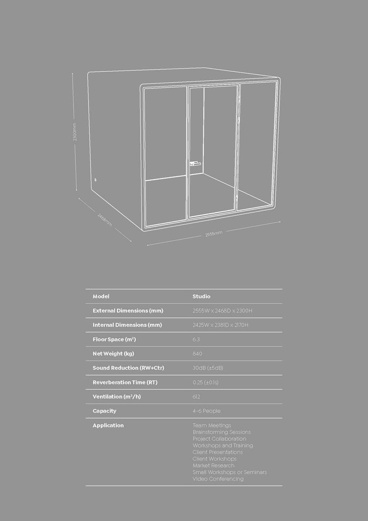 Haven Studio Pod Booth, Clear Glass, White Exterior | Knight — Discount ...