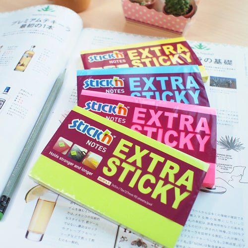 Hopax Extra Sticky Notes 76 x 127mm Neon Green | Desktop Essentials ...