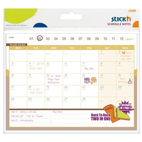 Hopax Sticky Monthly/Weekly Schedule Notes 150 x 203mm | Desktop ...