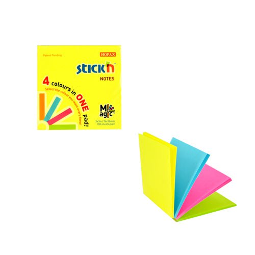 Hopax Sticky Notes Neon Assorted 76 x 76mm | Desktop Essentials ...