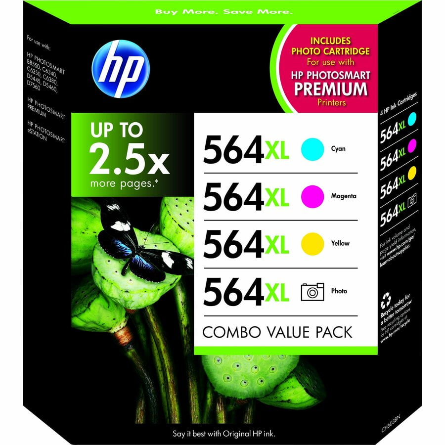 HP 564XL Combo Pack Genuine Ink Cartridge Black, Cyan, Magenta, Yellow ...