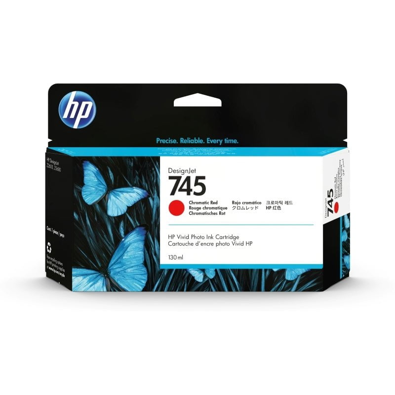 HP 745 Chromatic Red Genuine Ink Cartridge, 130ml (F9K00A) | HP ...