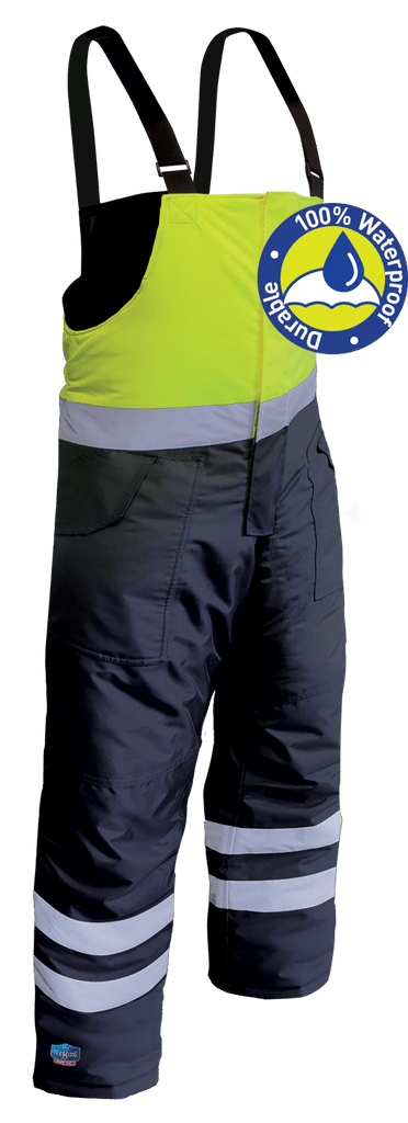 Iceking Fluro Arctic Freezer Bib Pant, Waterproof, Yellow&Navy, 2000g ...