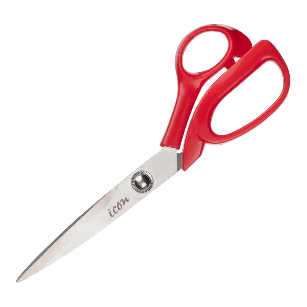 Icon 8 Inch Premium General Purpose Scissors Red Handle | Desktop ...