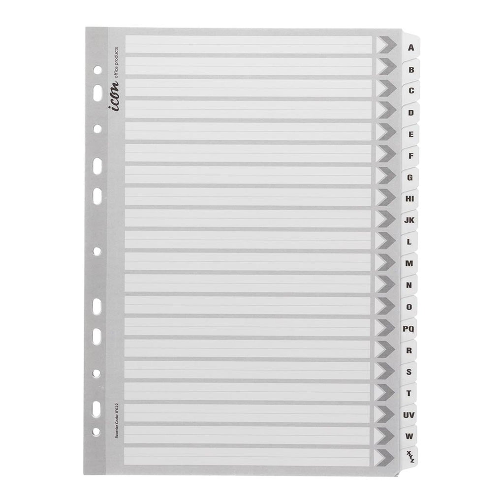 Icon A4 Cardboard Indices with Reinforced Tabs A-Z - White | Newest ...