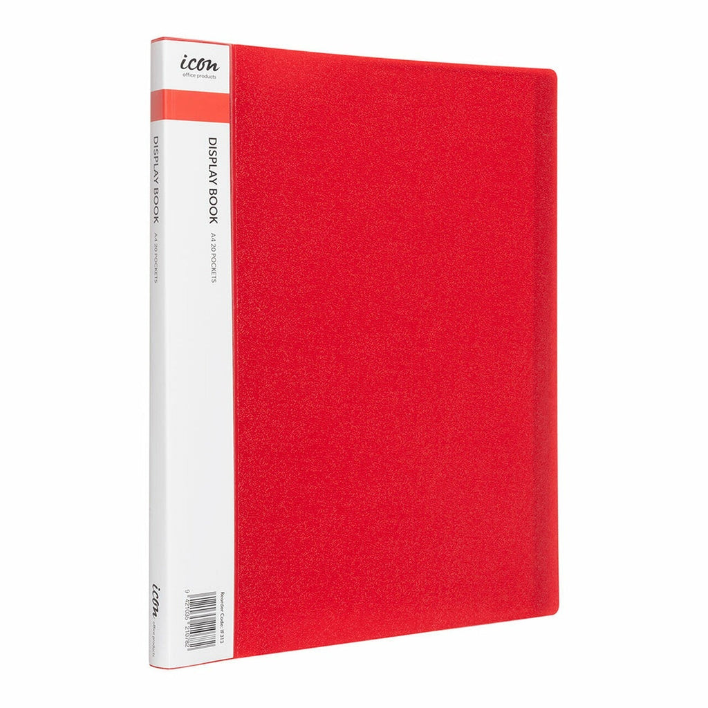 Icon A4 Display Book 20 Pocket Red | Display Books — Discount Office