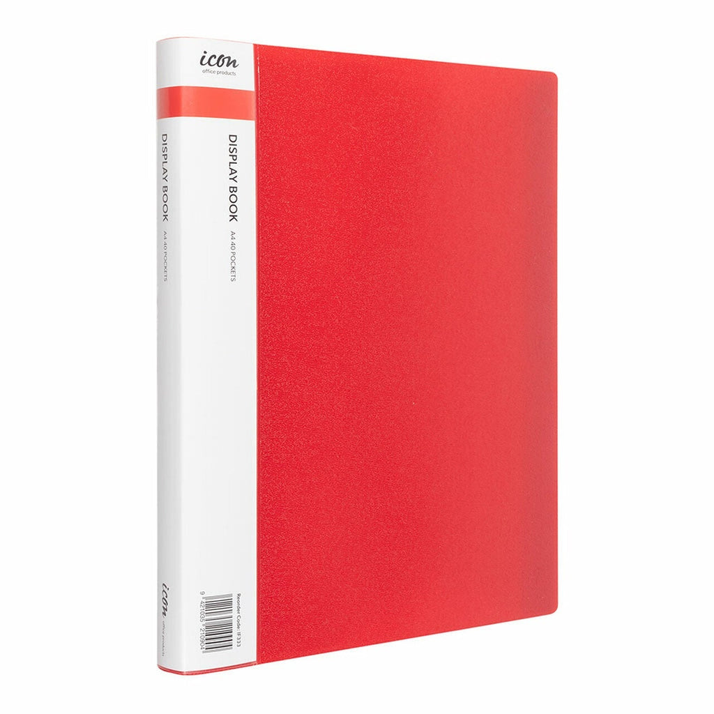Icon A4 Display Book 40 Pocket Red | Display Books — Discount Office