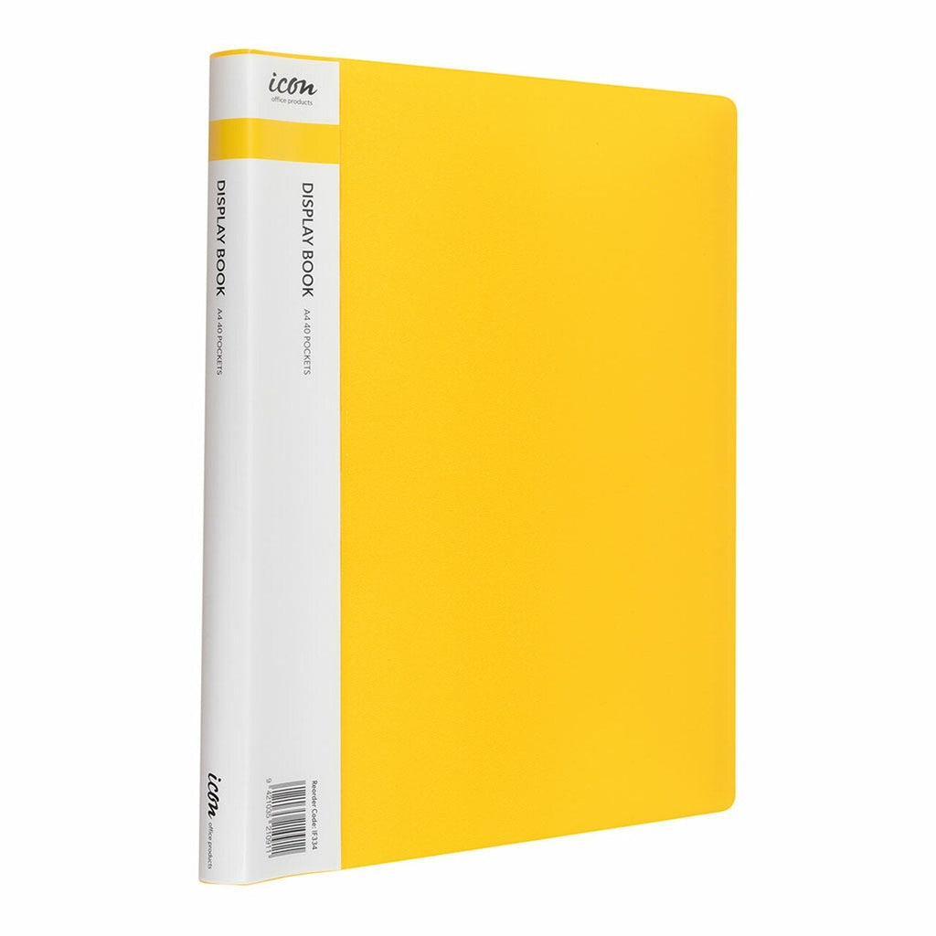 Icon A4 Display Book 40 Pocket Yellow | Display Books — Discount Office