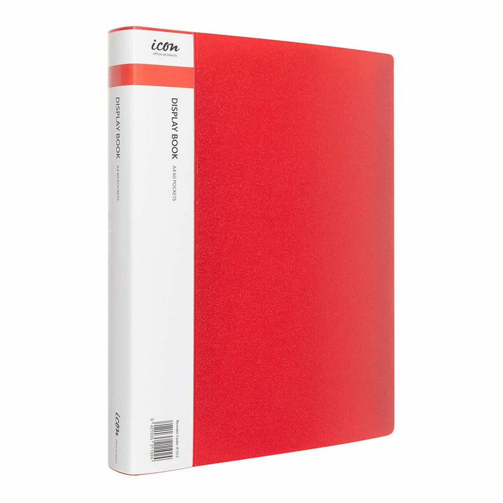 Icon A4 Display Book 60 Pocket Red | Display Books — Discount Office