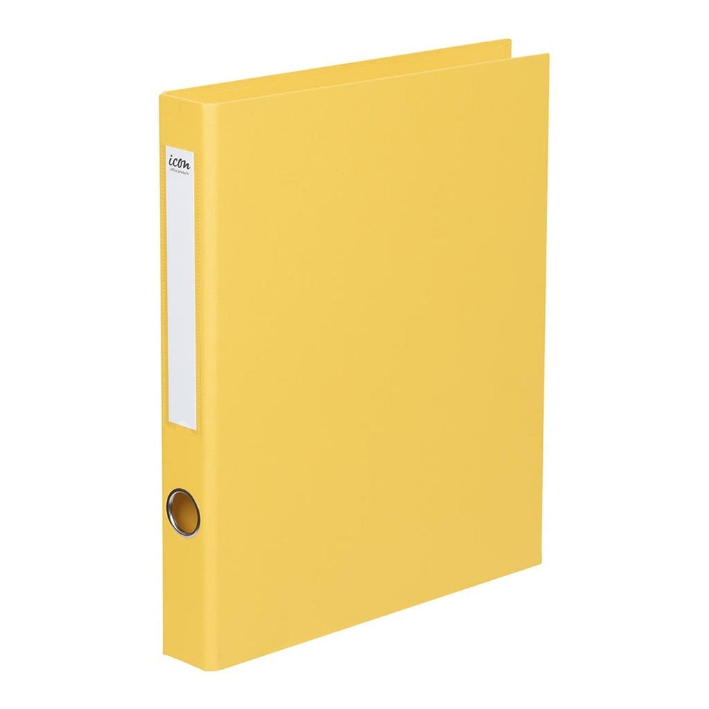 Icon A4 Linen-Look Ring Binder 2/26mm - Yellow | Ring Binders ...