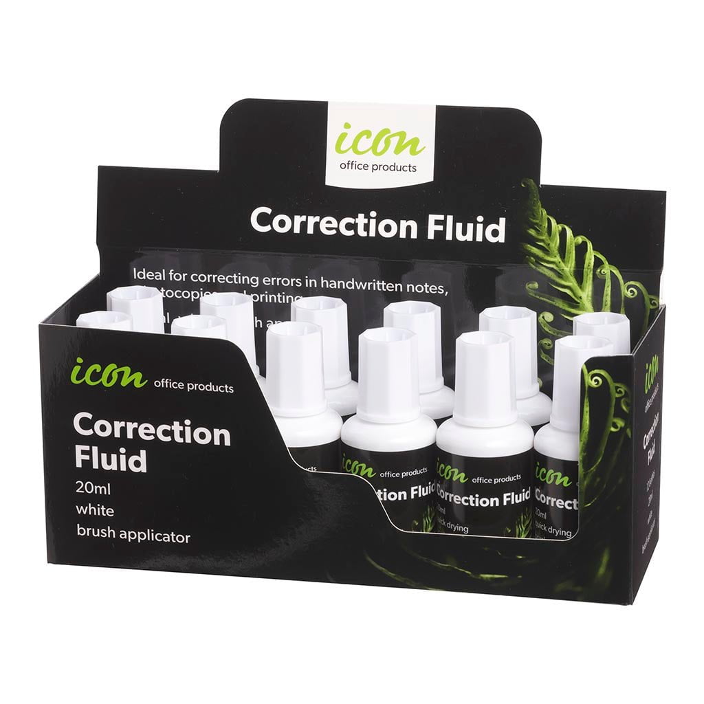 Icon Correction Fluid 20ml x 12's pack | Correction — Discount Office