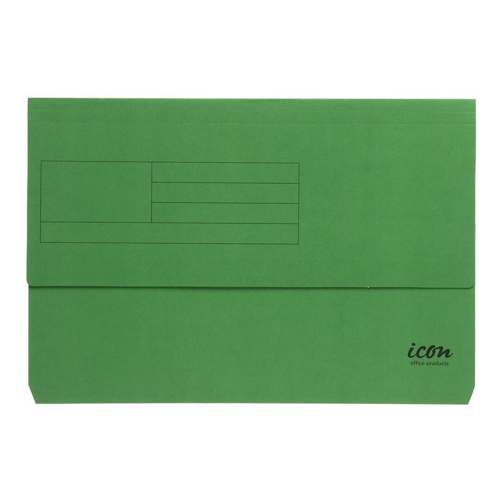 Icon Foolscap Document Wallet Green | Document Wallets — Discount Office