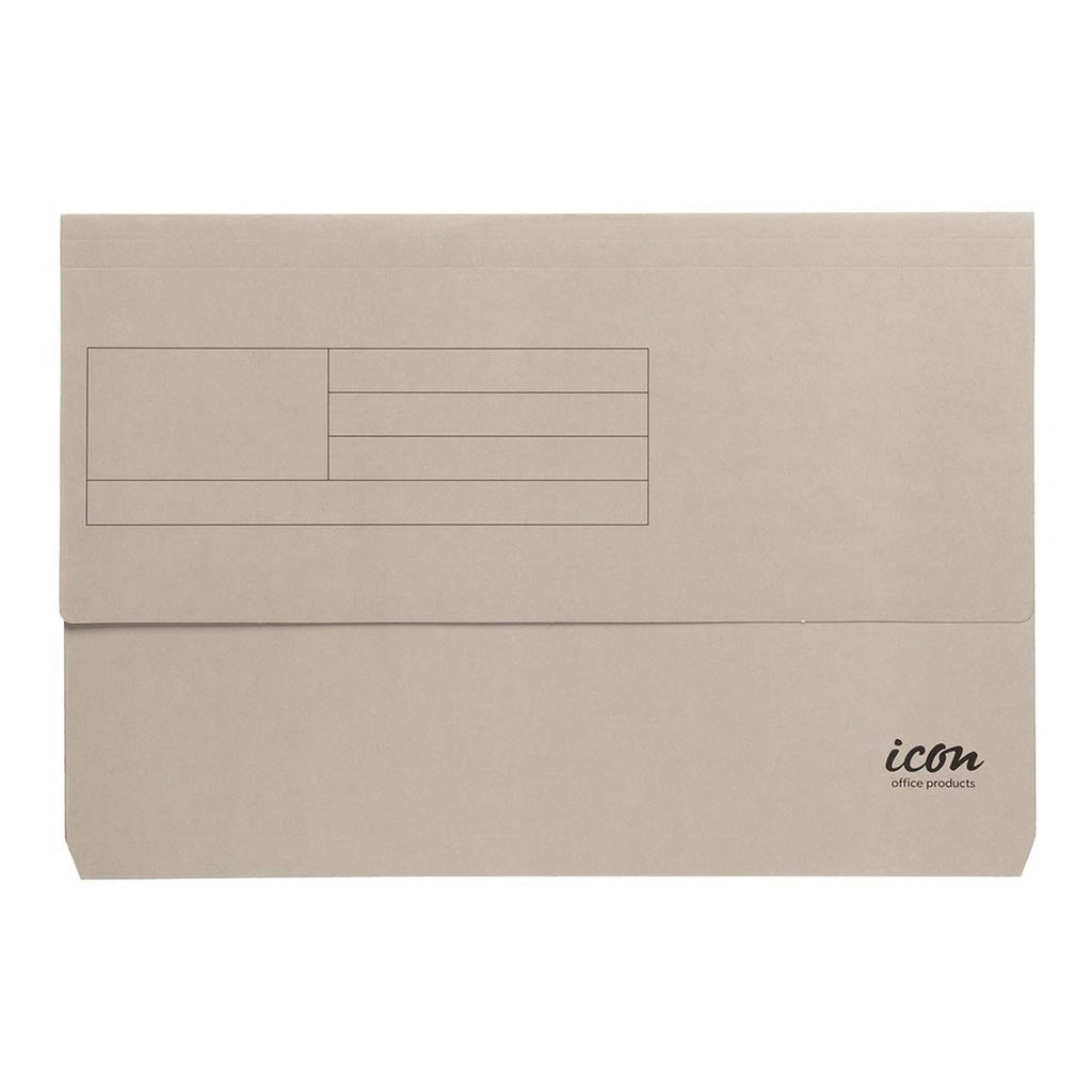 Icon Foolscap Document Wallet Grey | Document Wallets — Discount Office
