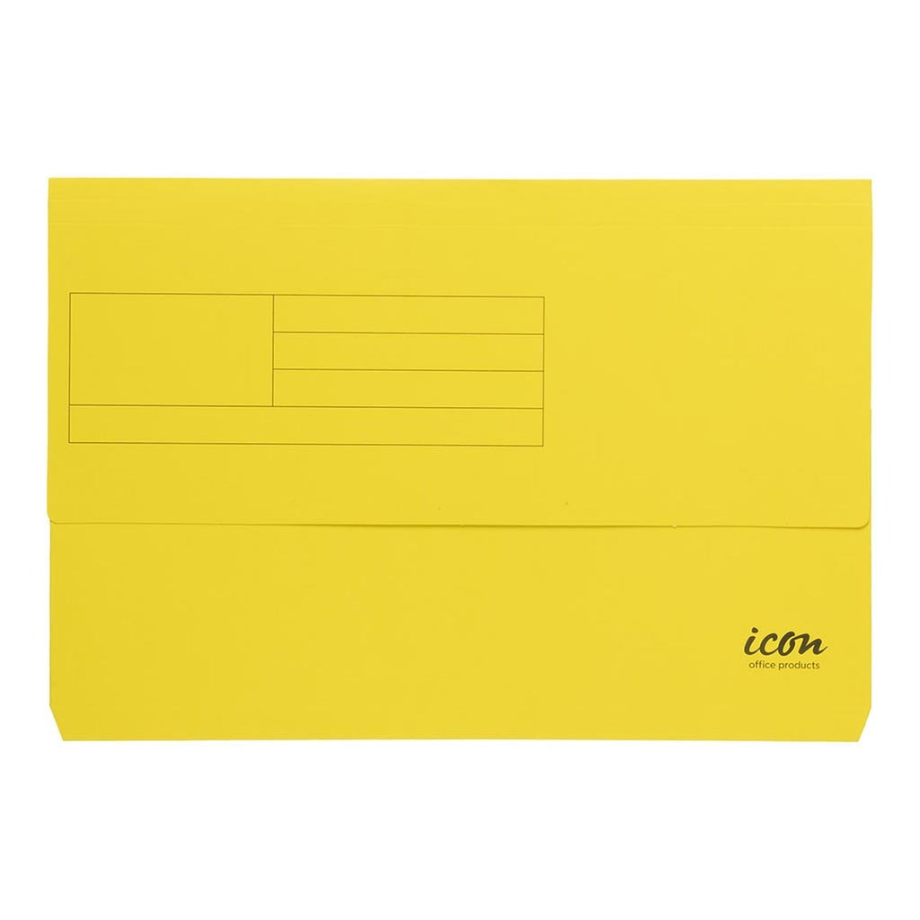 Icon Foolscap Document Wallet Yellow | Document Wallets — Discount Office