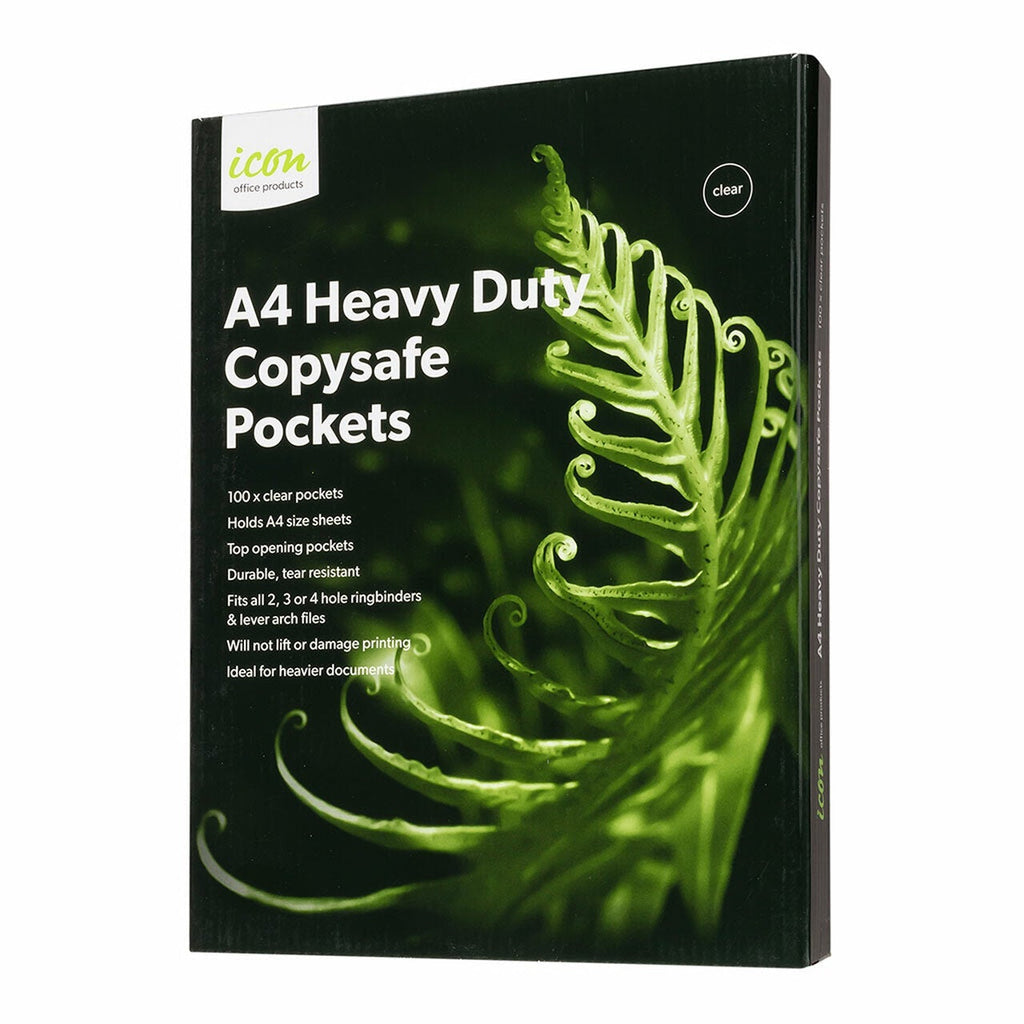 Icon Heavy Duty Copysafe Pockets A4, Pack of 100 | Copysafe Pockets ...