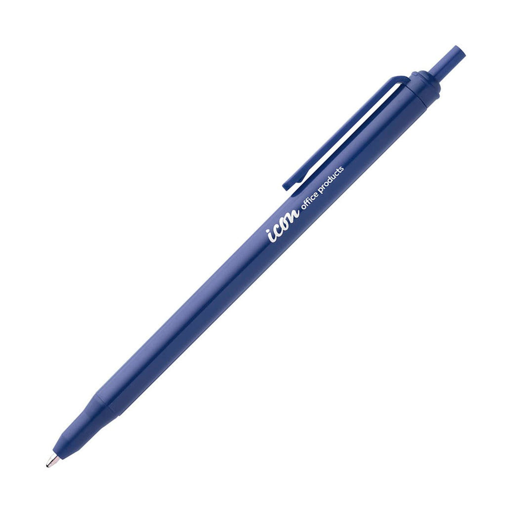 Icon One Piece Ballpoint Pen, 1.0mm Medium Tip, Retractable, Blue, 10 ...