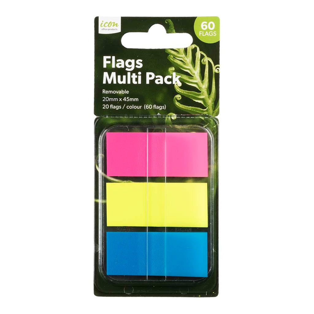 Icon Pop-up Flags Multi, 3 Assorted Colours, 20 x 45mm | Desktop ...