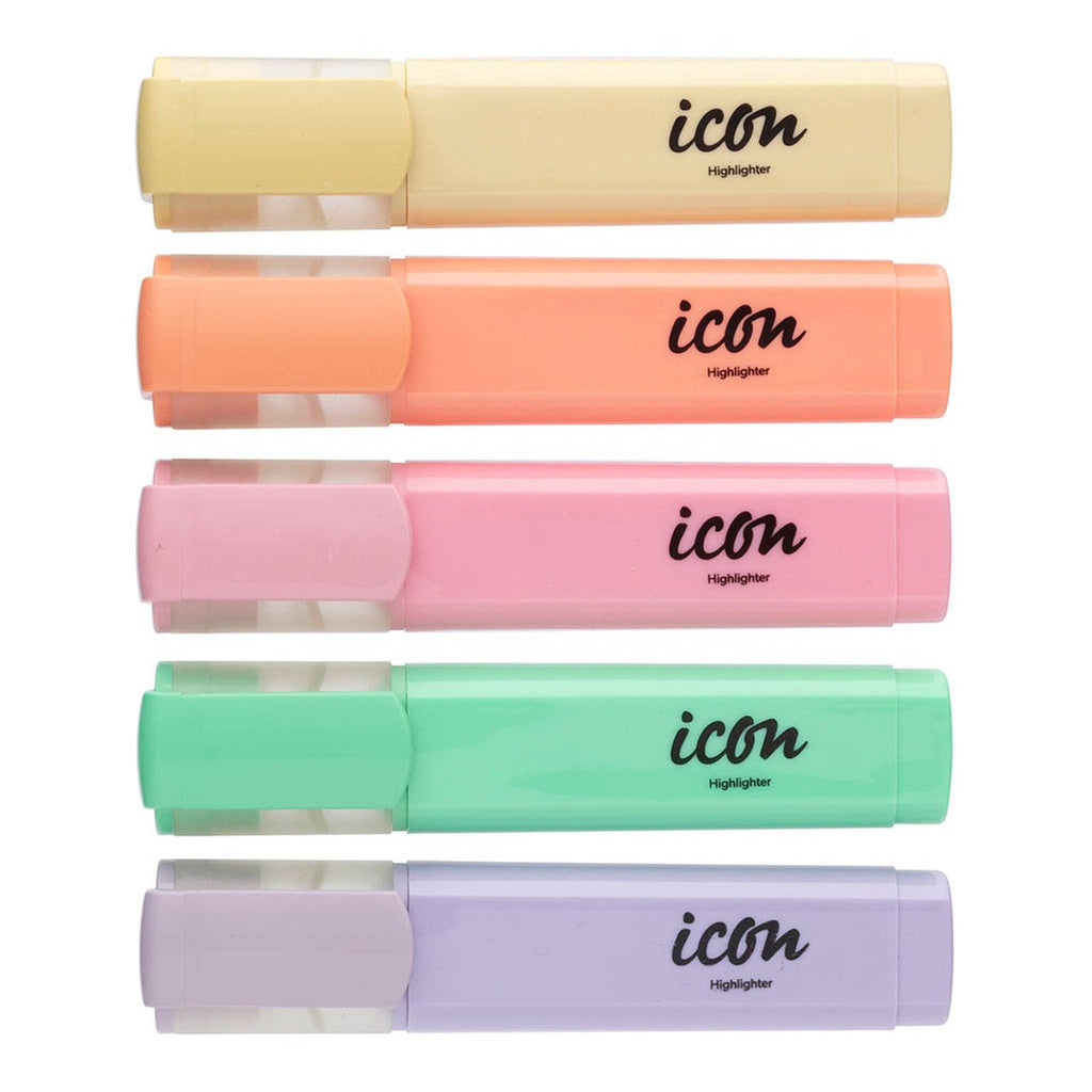 Icon Recycled Chisel Tip Pastel Highlighter, 4+1 Bonus Pack | Newest ...