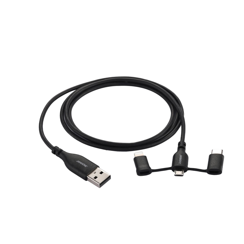 JACKSON 1m MFi Certified 3-in-1 Sync & Charge Cable. Includes Micro US ...