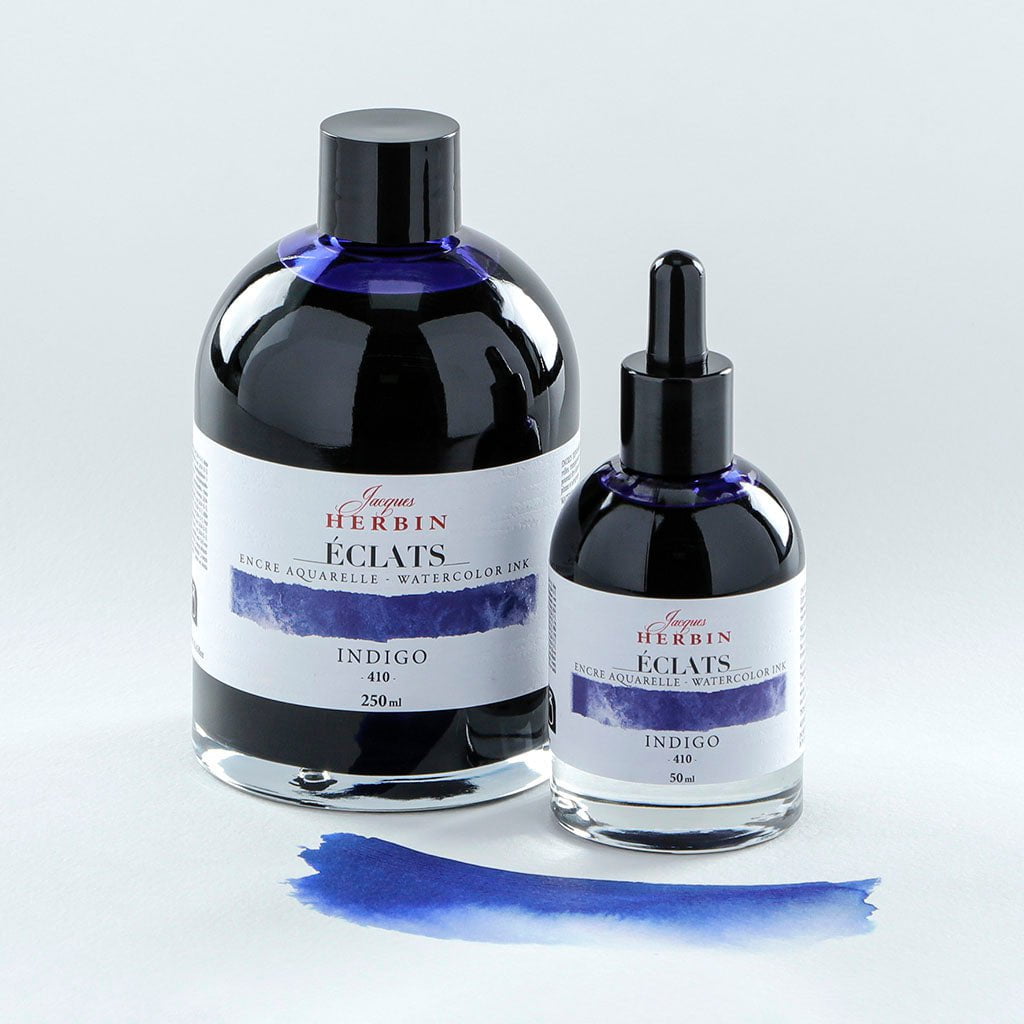 Jacques Herbin Eclats Watercolour Ink 410 Indigo 50ml | Herbin ...
