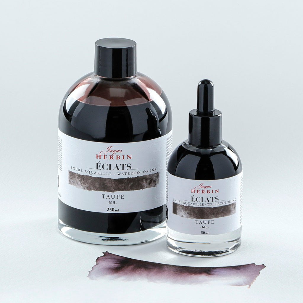 Jacques Herbin Eclats Watercolour Ink 615 Taupe 50ml | Herbin ...