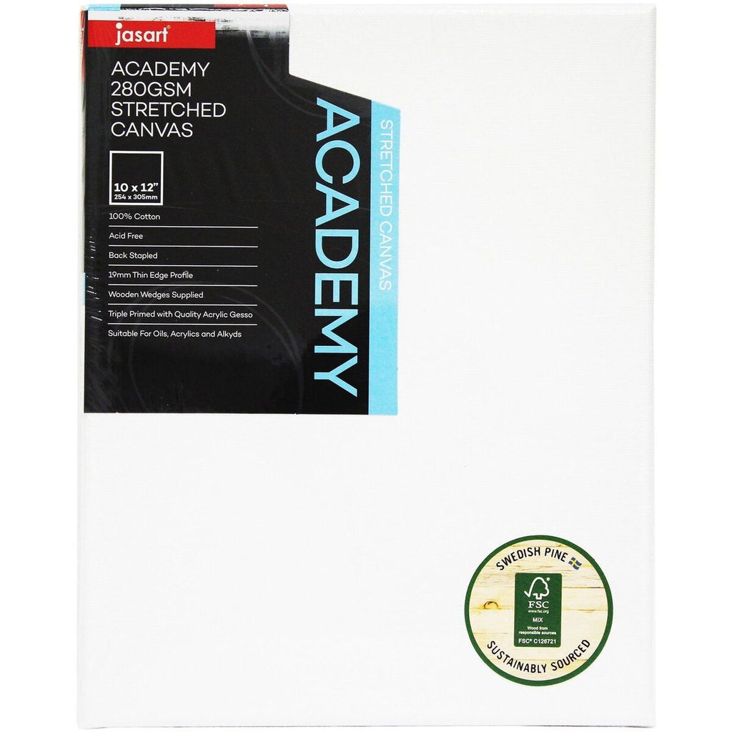 Jasart Academy Art Canvas 10x12", Pack of 8, 19mm Thin Edge 280gsm ...