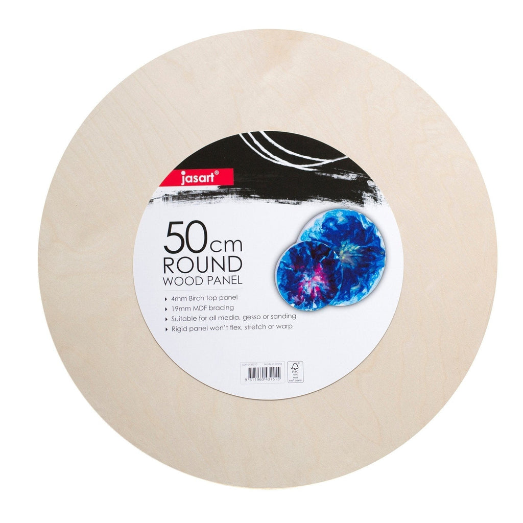Jasart Round Artists' Wooden Panel Board 50cm | Art Canvases, Panels ...
