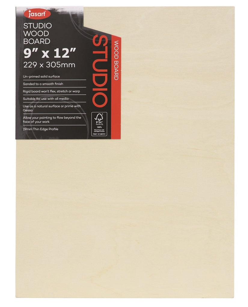 Jasart Studio Artists' Wooden Boards 16x20", Pack of 4, 38mm Thick Edg ...