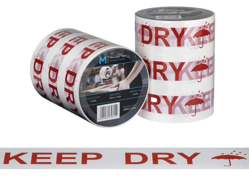 KEEP DRY Printed Tape 48mm x 100mt x 36 rolls Carton | Adhesives, Tapes ...