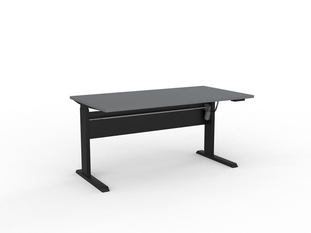 Knight's Cubit Highrise Height Adjustable Standing Desk, Black, 1500mm ...