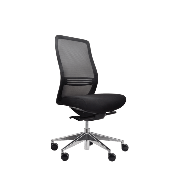 Konfurb Luna High Back Ergonomic Chair with Polished Aluminium Base, B ...