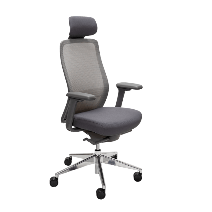 Konfurb Luna High Back Ergonomic Chair with Polished Aluminium Base, A | Buro Seating — Discount ...