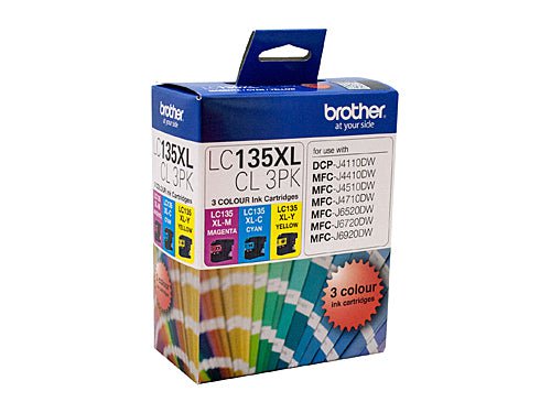 LC135 / LC 135XL / LC135XLCL Colour Brother Original Cartridge 3's Pac ...